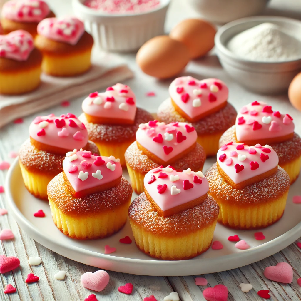 Mini-gâteaux individuels en forme de cœur