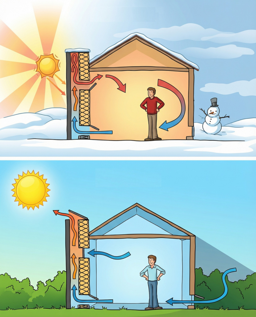 Comment les murs gèrent la chaleur et le froid